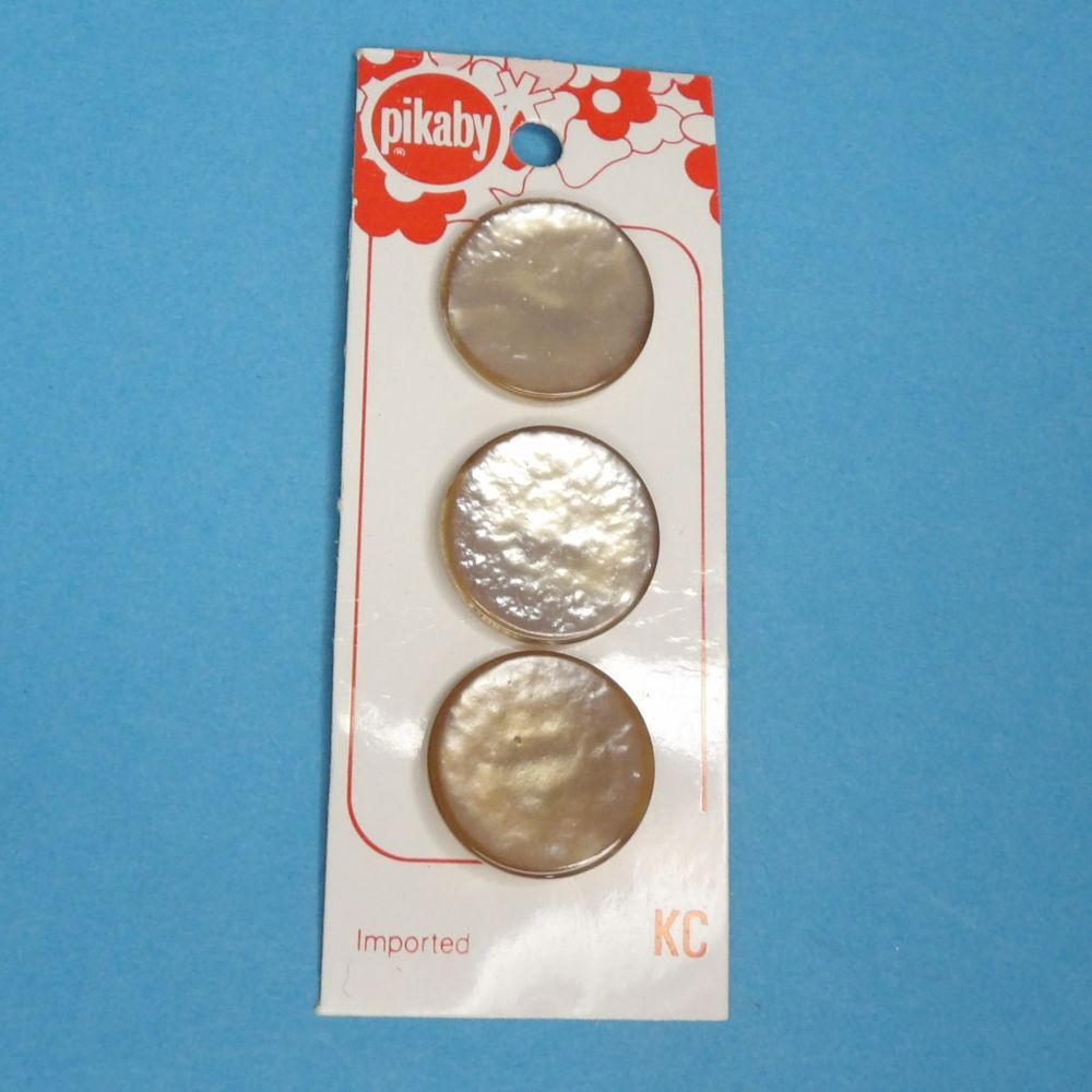 10 Cards of 3 Shiny Fawn Colour Shank Buttons Size 22mm clearance Pika – Bits & Bats Online ...