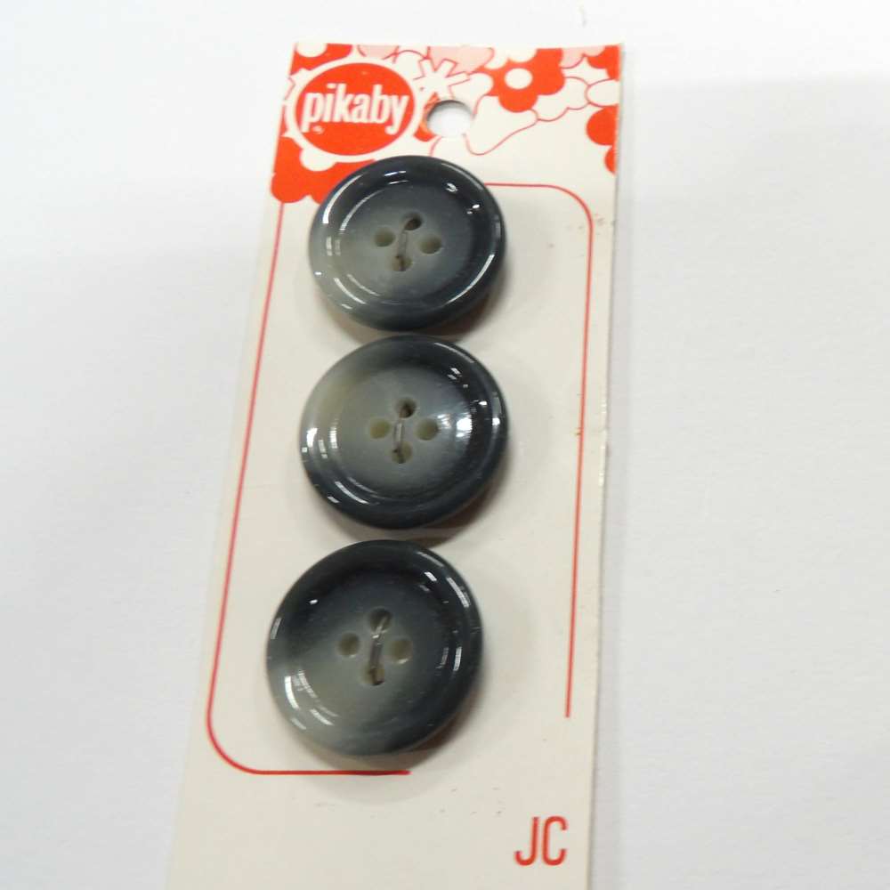 10 cards of dark grey / mid grey 4 hole buttons with 3 on each card 21 ...
