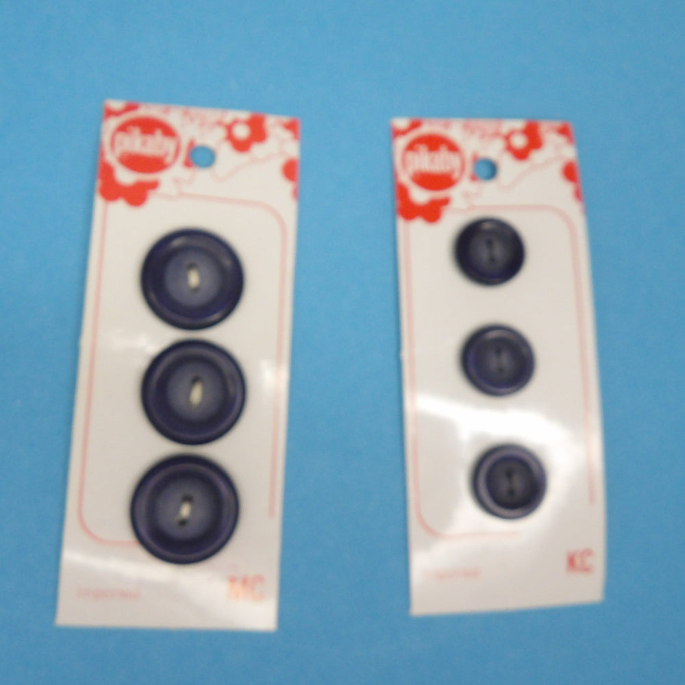 10 cards of 3 navy colour 2 hole buttons choice of size of button clea ...