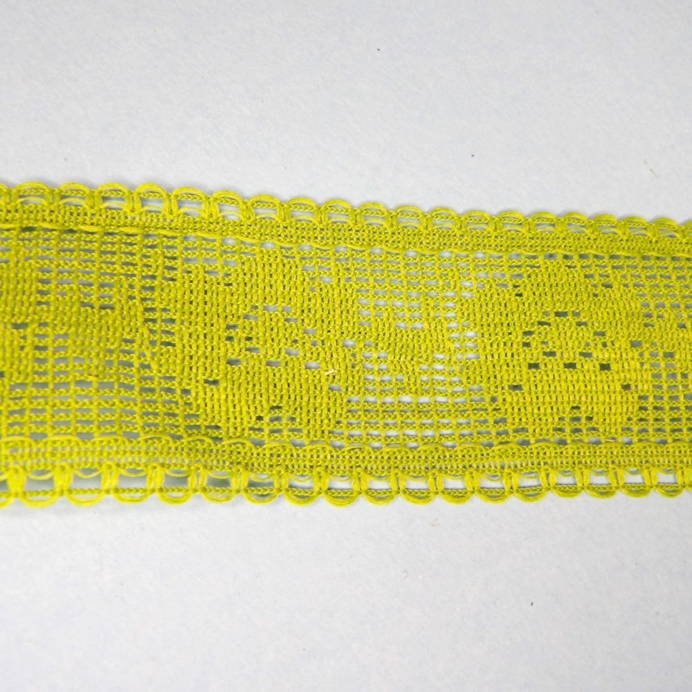 10 metres of Bright Lime Green floral Lace 48mm wide clearance – Bits ...