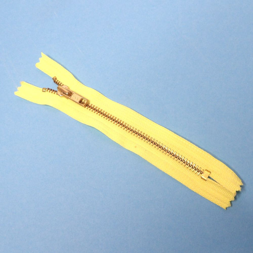 10 Jeans Type Zips Bright Yellow With Gold Colour Metal Teeth Size 16c ...