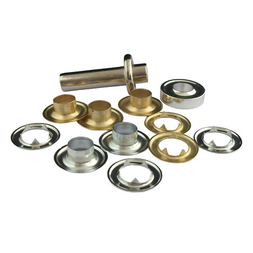 Pack of 12 yellow [ gold colour ] metal eyelets size 11mm and tools Wh ...