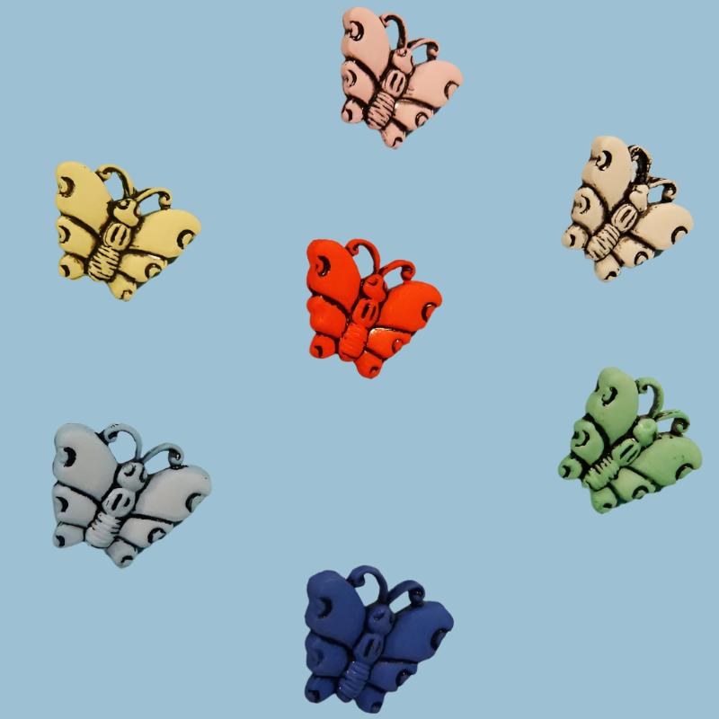 100 etched butterfly shape buttons 16mm x 12mm – Bits & Bats Online ...