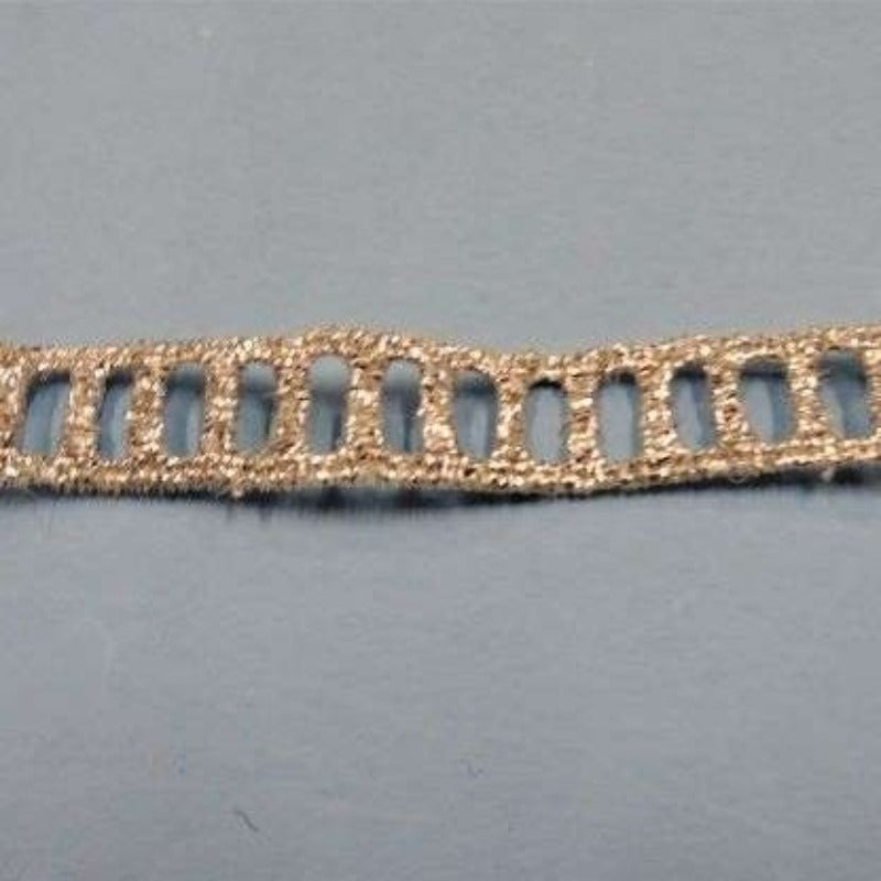 8 metres of metallic silver slotted / eyelet lace with straight edges ...