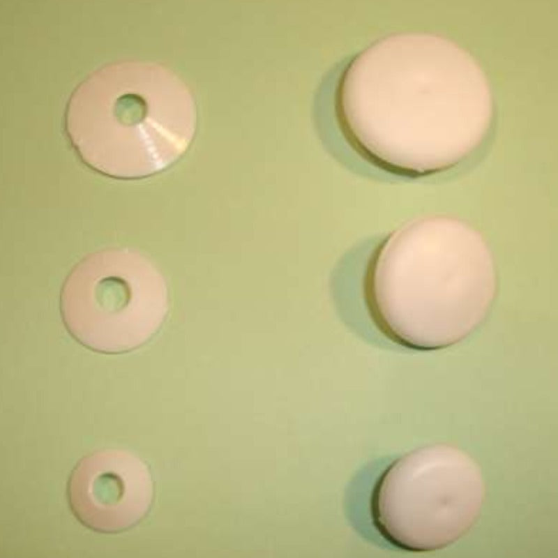 Box of Plastic Cover buttons choice of size [ 100 or 50 sets ] Whitecr ...
